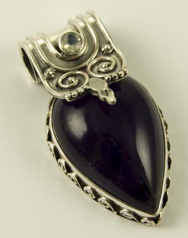 Silver Pendant Tear Drop Stone – Cleopatra Trading Limited