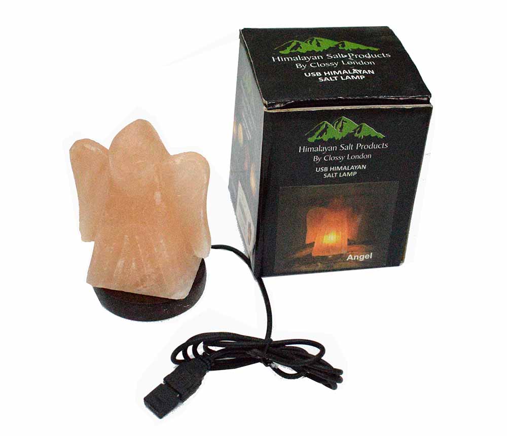 Salt Lamp Angel USB 12cm – Cleopatra Trading Limited