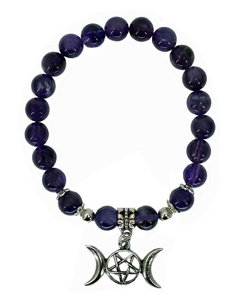 Bracelet 8mm Amethyst 3 Moons – Cleopatra Trading Limited