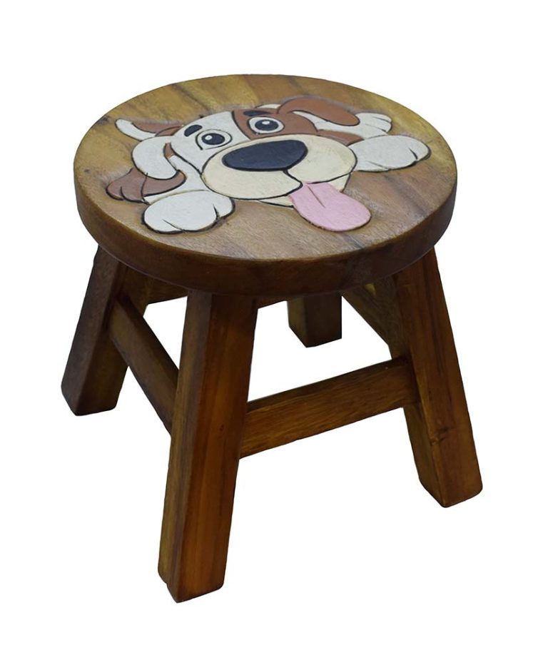Stool Wooden Dog Tongue Out – Cleopatra Trading Limited