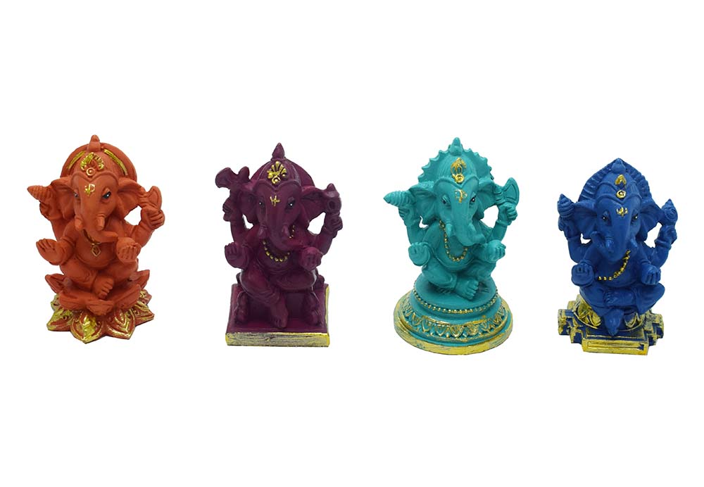 Ganesh Sitting Set of 4 Multi – Cleopatra Trading Limited