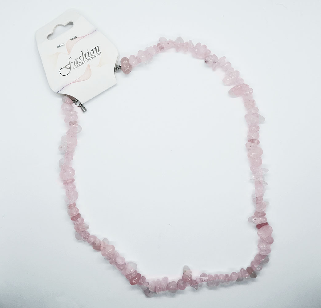 Necklace Chip Stone Rose Quartz – Cleopatra Trading Limited