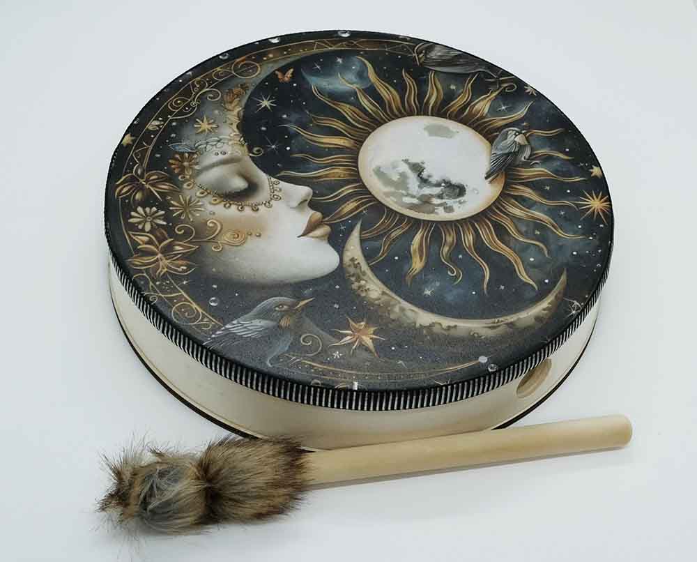 Shamanic Drum Sun Moon 25cm – Cleopatra Trading Limited